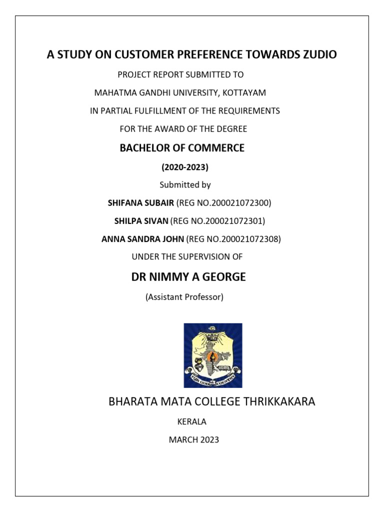 Ug Proj Final | PDF | Retail | Consumer Behaviour