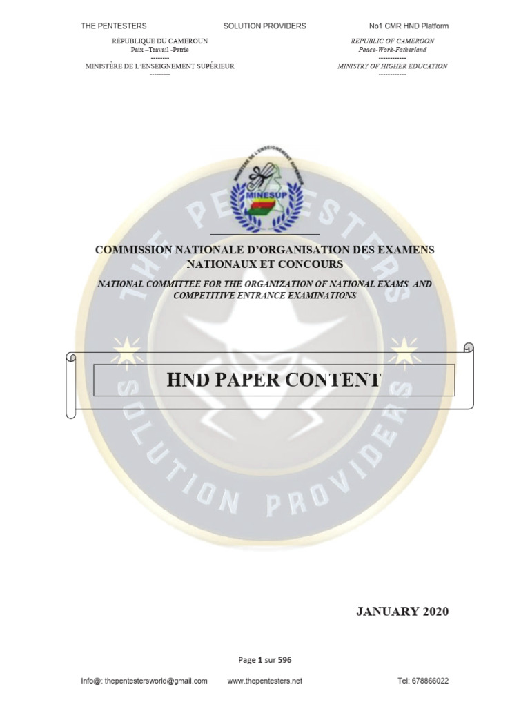 BFP - HND - 2020 Content | PDF