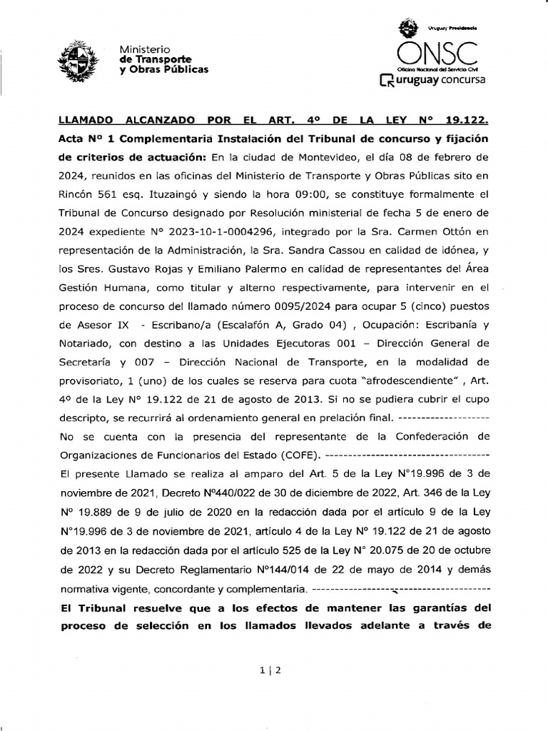 Acta N - 1 Complementaria | PDF | Justicia | Crimen y violencia