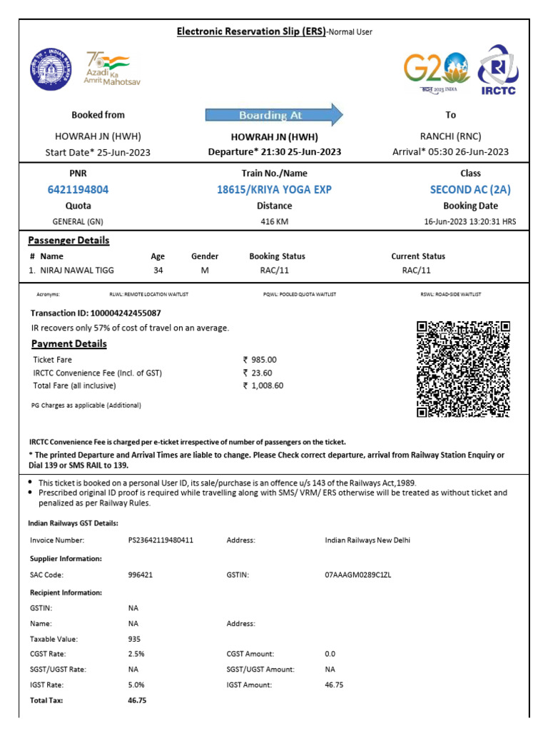 Ticket 6421194804 | PDF | Identity Document