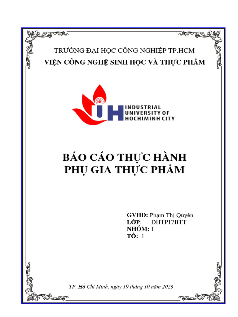 Báo Cáo PH Gia T 1 Nhóm 1 | PDF