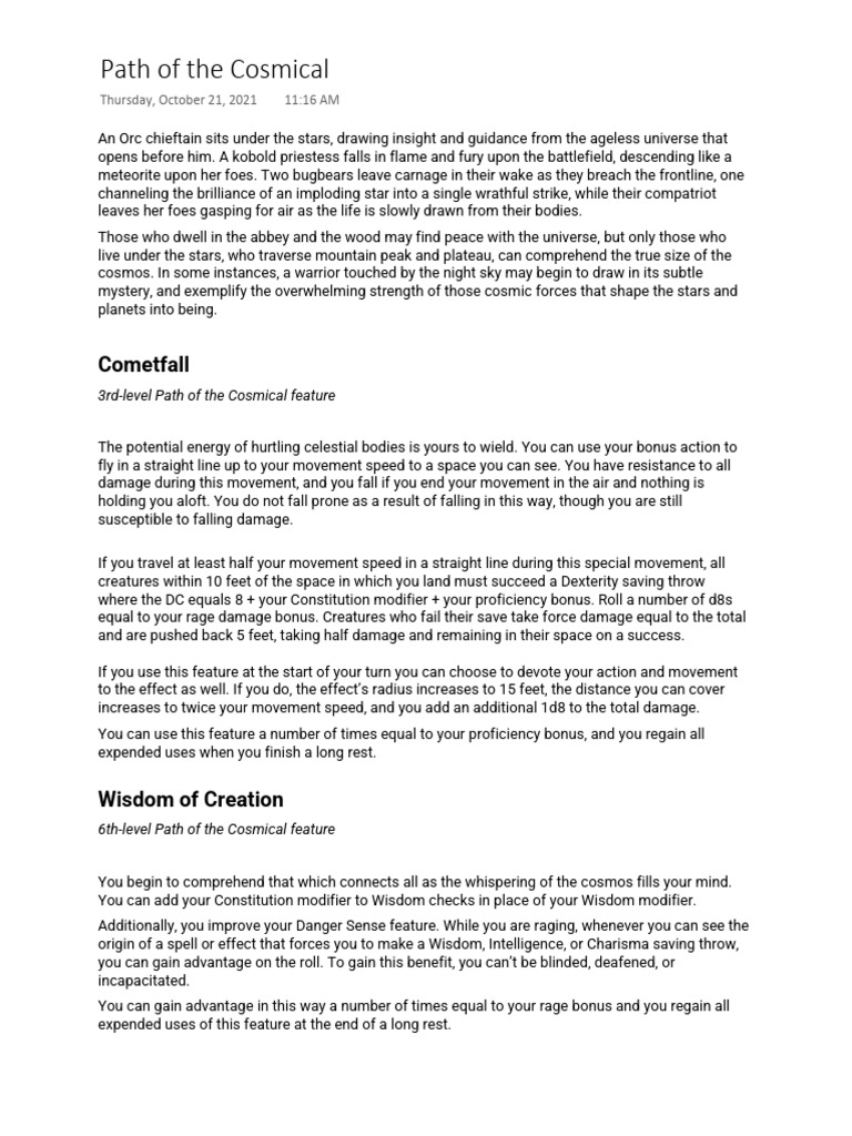 Barbarian-Path of The Cosmical-1.2 | PDF