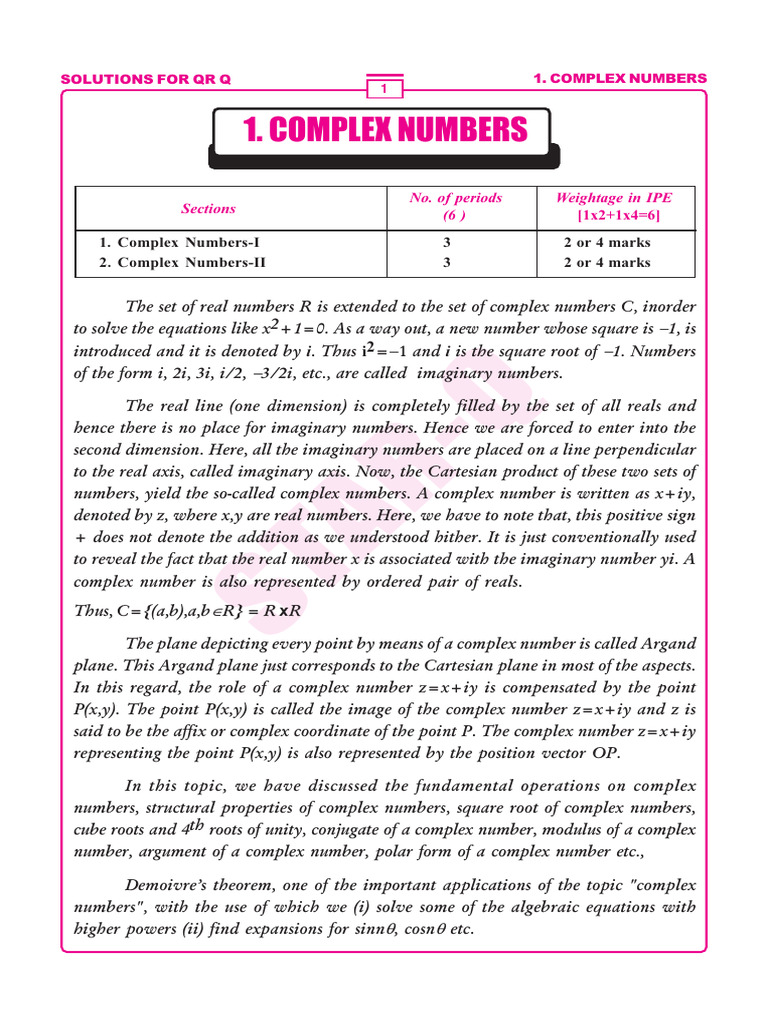 1 Complex Numbers1 - 1 | PDF | Complex Number | Numbers
