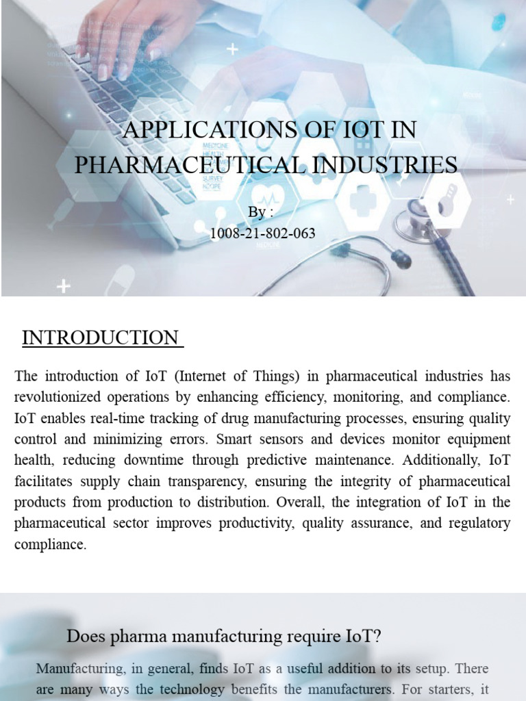 IoT in Pharmacetics | PDF | Internet Of Things | Computing