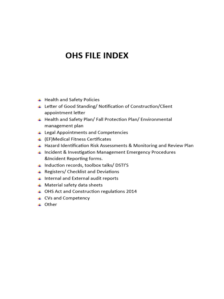 Ohs File Index | PDF