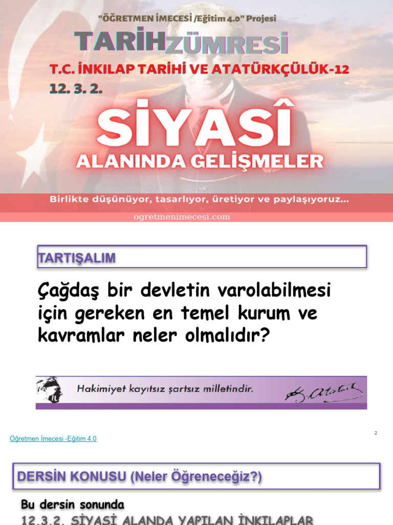 12.3.2. Siyasi Alanda Gelismeler Plan Sunum Slayt | PDF