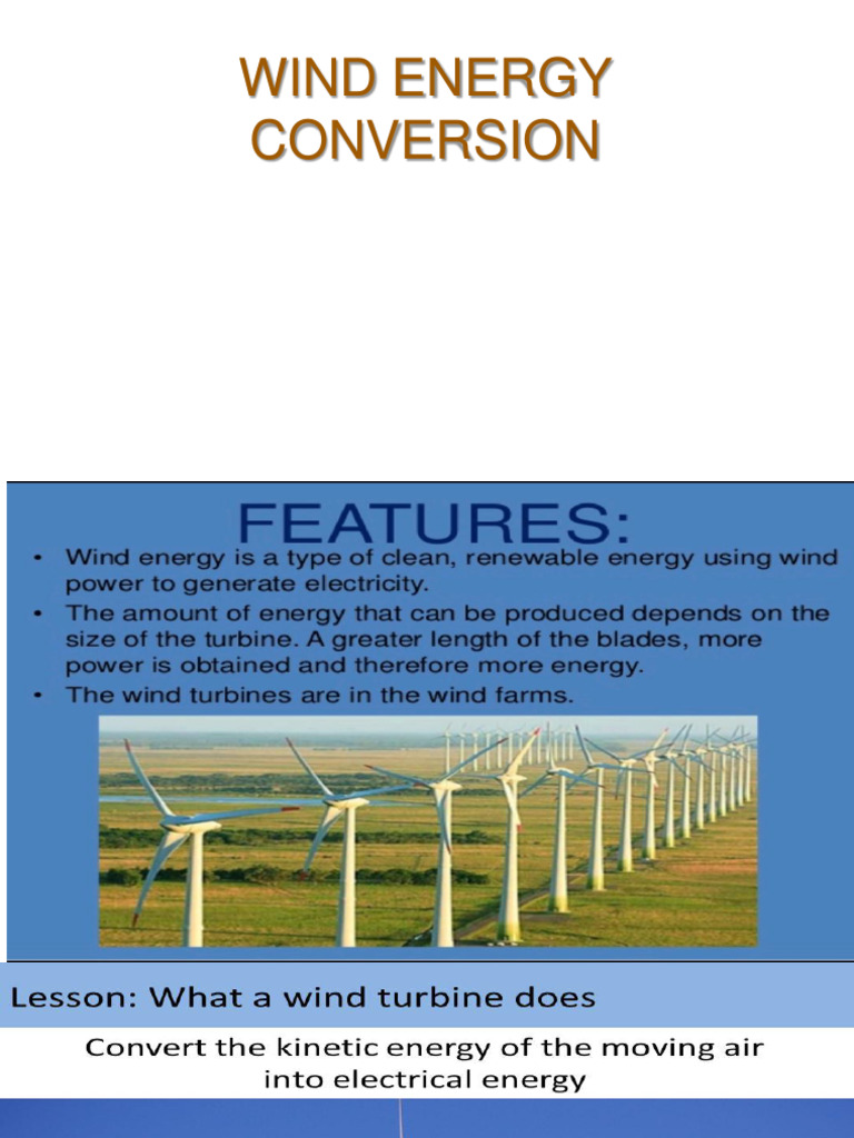 Wind Energy Conversion Systems Explained | PDF | Electric Generator ...