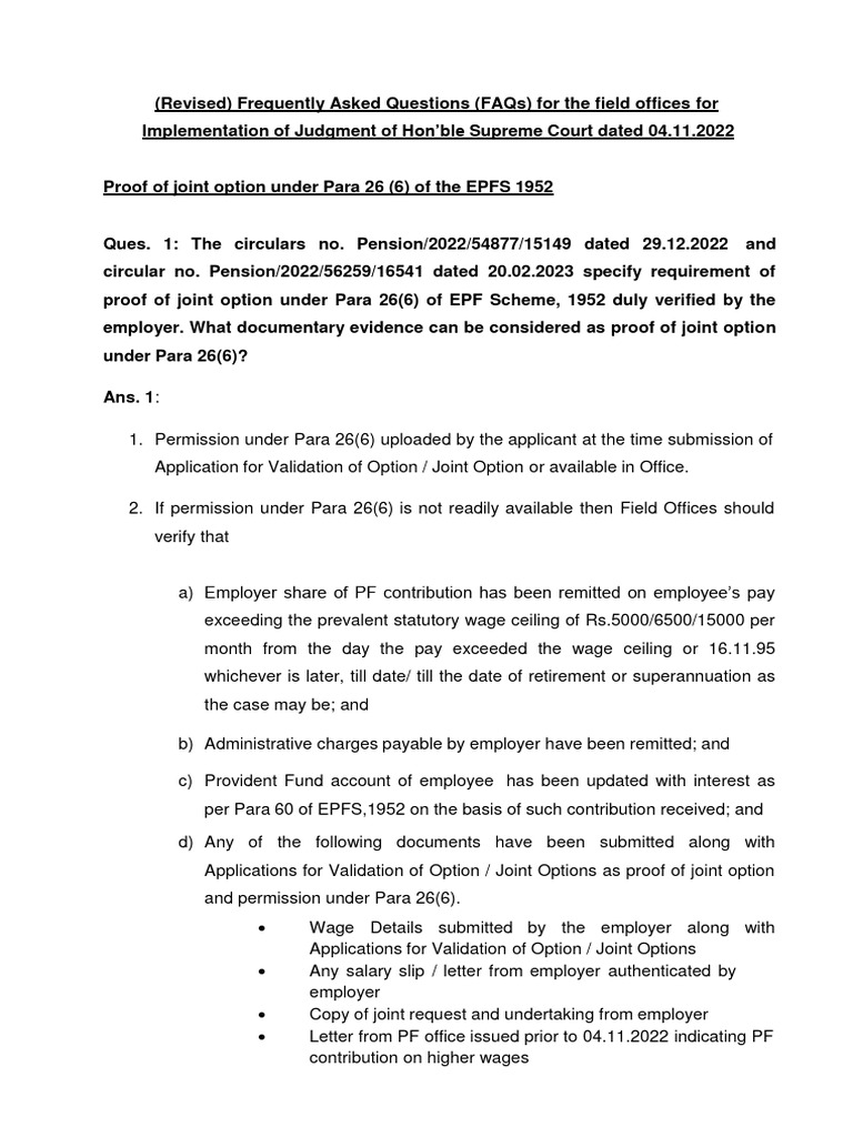 FAQ S For Application For POHW 20230513 | PDF | Pension | Government