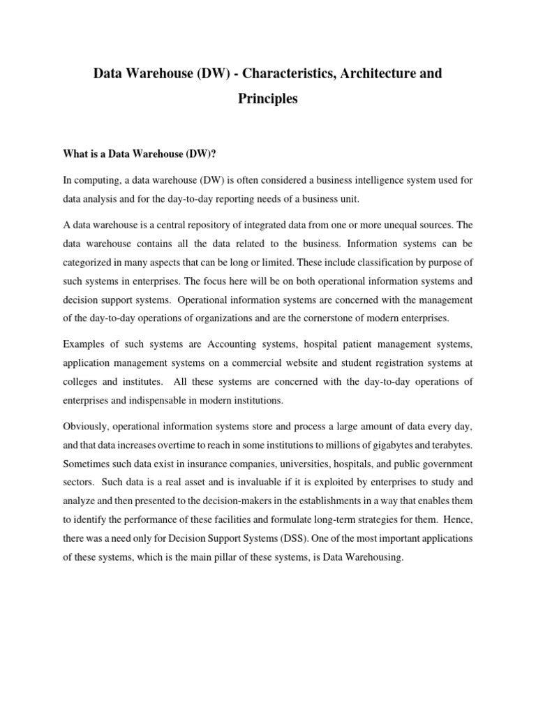 Data Warehouse | PDF | Data Warehouse | Databases
