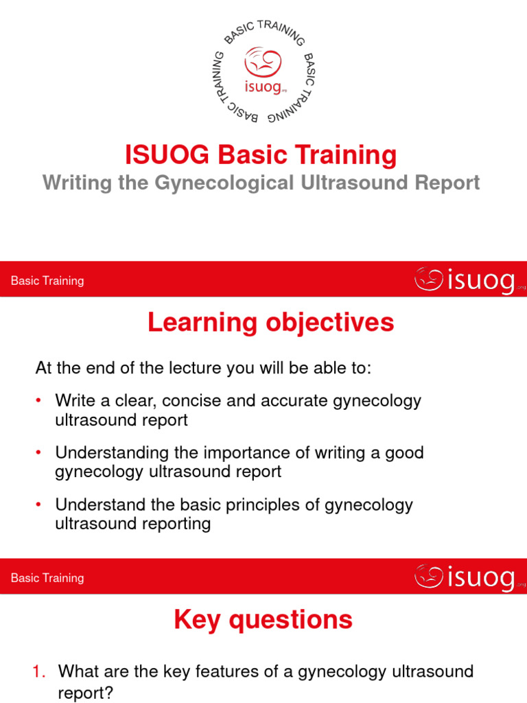 ISUOG Basic Training: Writing The Gynecological Ultrasound Report ...