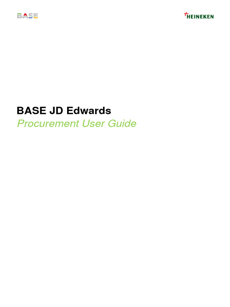JD Edwards L BASE Procurement User Guide V1.7 | PDF | Procurement ...
