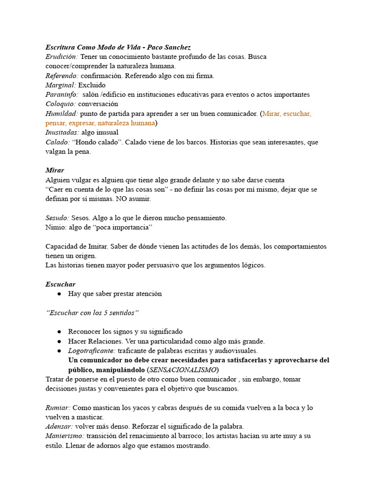 Escritura Como Modo de Vida - Paco Sanchez | PDF | William Shakespeare