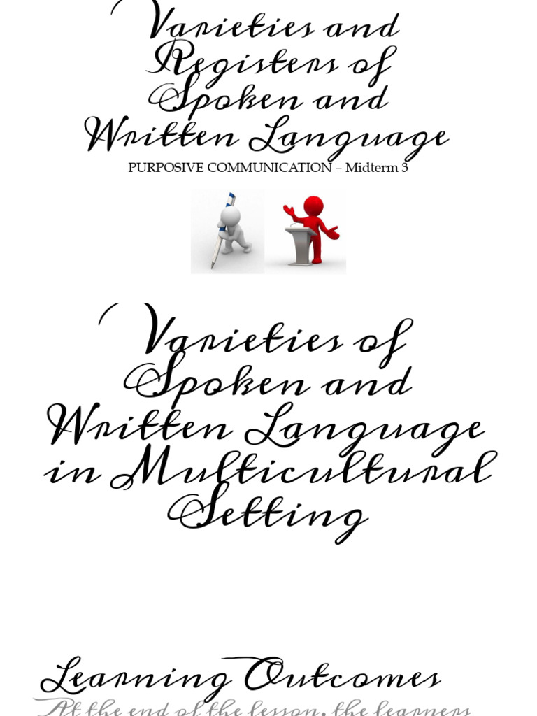 C3 - L2 - Varieties and Registers of Spoken and Written Language | PDF ...