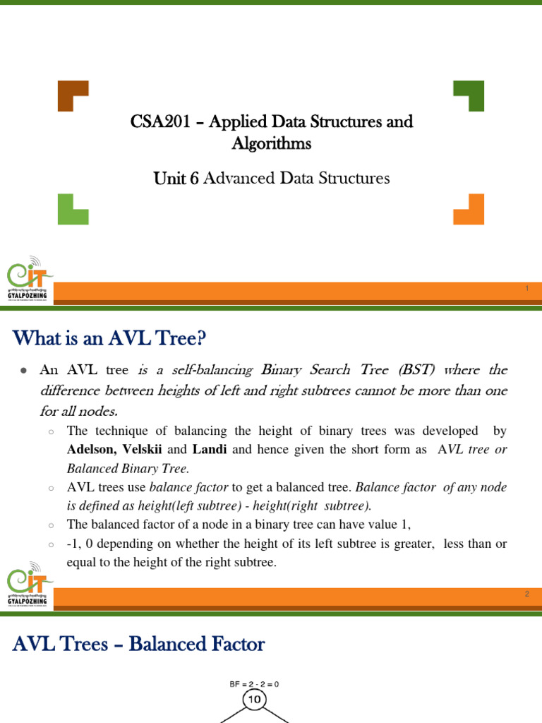 F2. AVLTrees | Download Free PDF | Algorithms And Data Structures | Computer Data