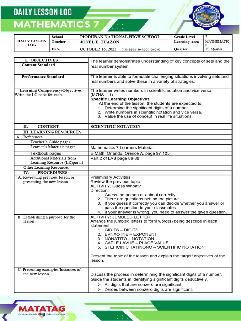 Lesson Cot | PDF | Learning | Cognition