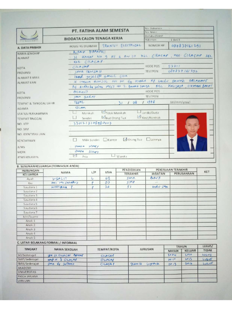 Form Rizad | PDF