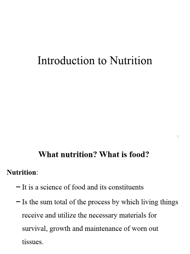 Introduction | PDF | Nutrients | Diet & Nutrition