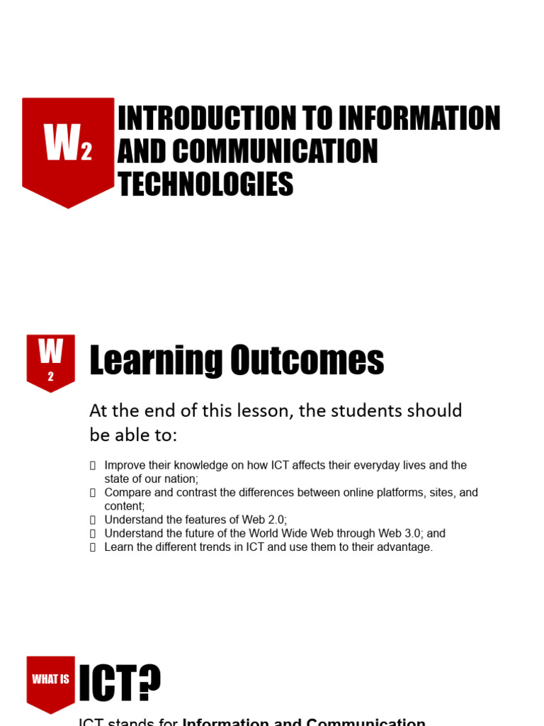 w2 Introduction To Ict | PDF | World Wide Web | Internet & Web