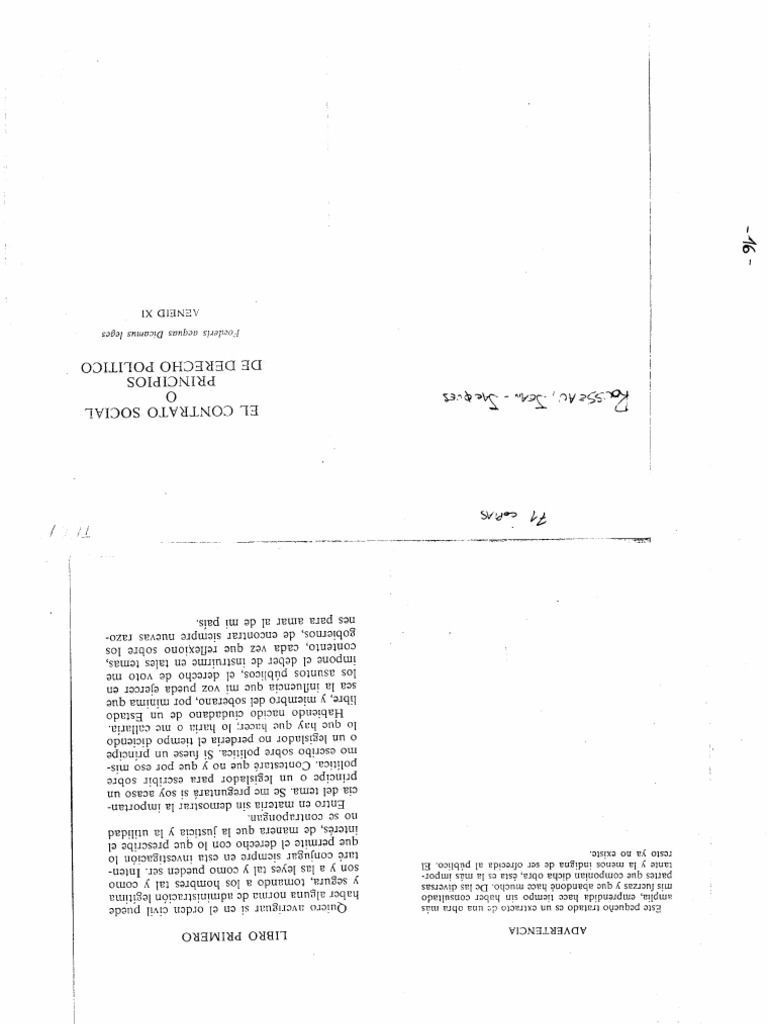 Rousseau, J.J. (1762) - El Contrato Social (Completo) | PDF
