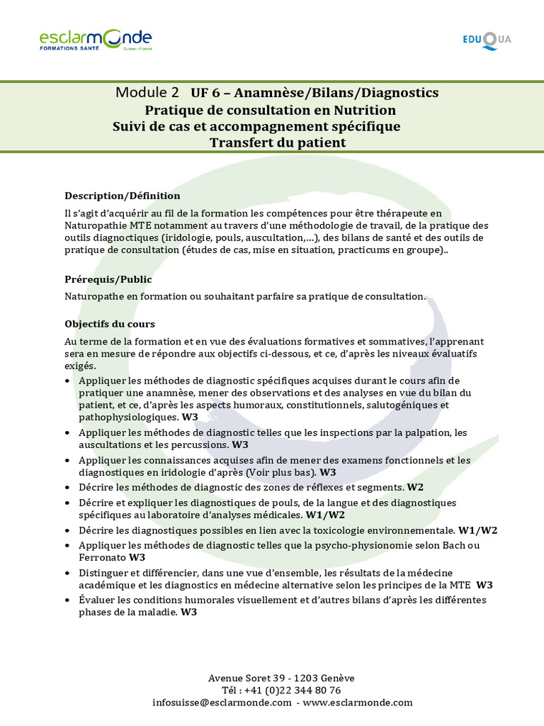 Diagnostics Bilans UF6 M2 DF | PDF