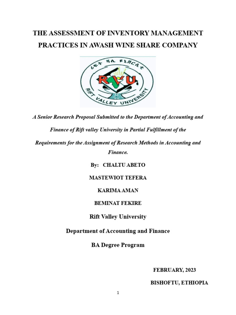 Research Proposal PDF | PDF | Inventory | Demand