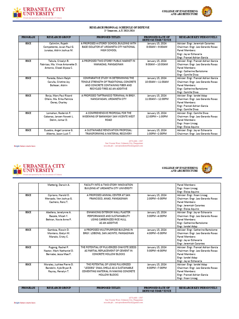 Ce Project 1 Title Proposal Schedule | PDF | Materials | Building Engineering