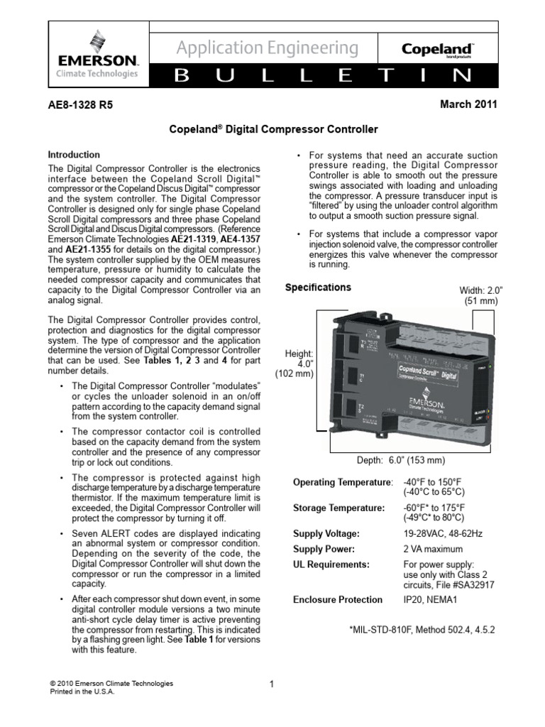 Copeland Digital Compressor Controller en Us 160802 | PDF | Relay ...