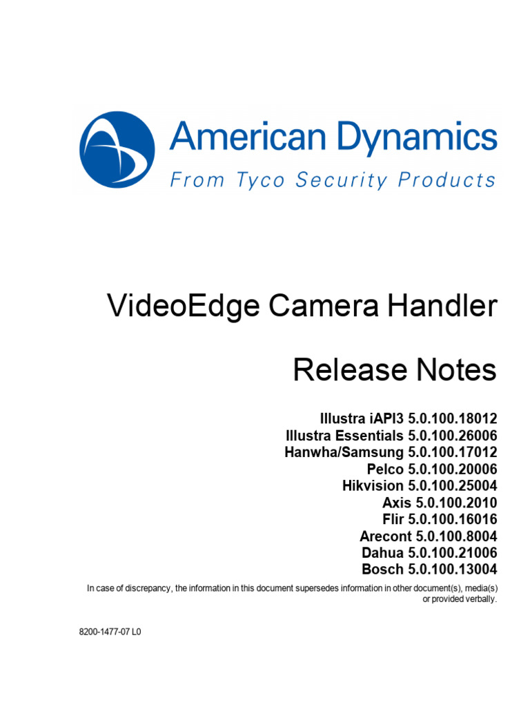 Videoedge-camera-handler-V50100 RN Rm0 LT en | PDF | Frame Rate | Information And Communications ...