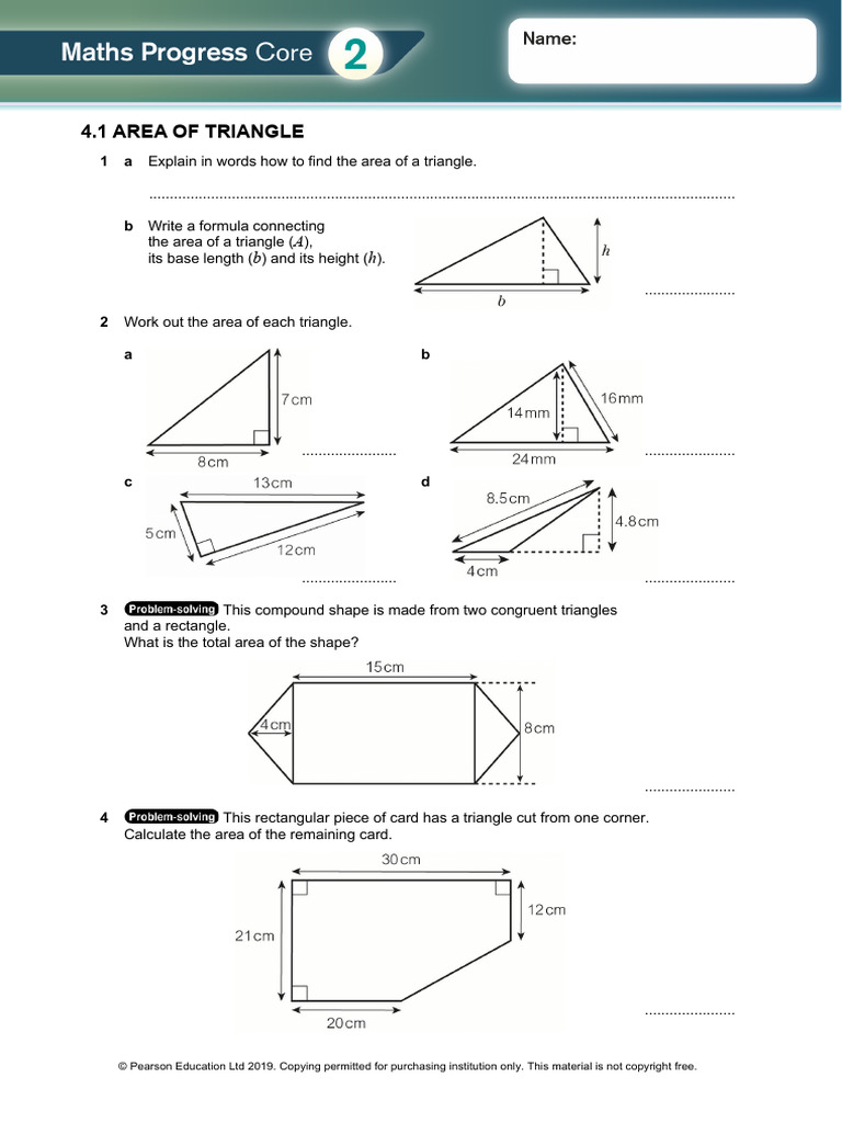 4.1 Area of A Triangle | PDF | Area | Triangle