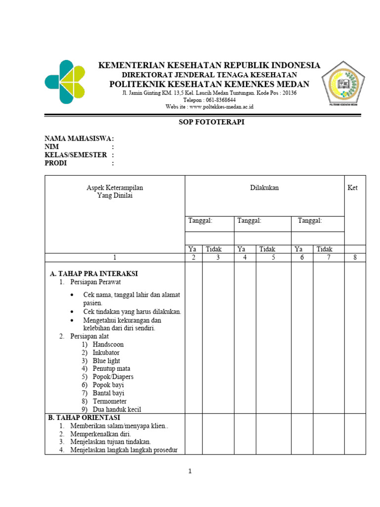 Sop Fototerapi | PDF