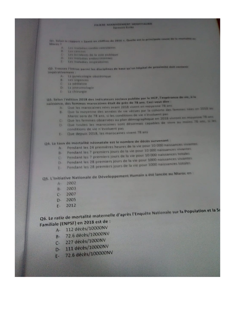 QCM Ensp14 - 12 - 2019 | PDF