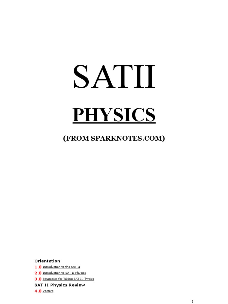 An Overview of the SAT II Physics Exam: A Guide to Understanding Test ...