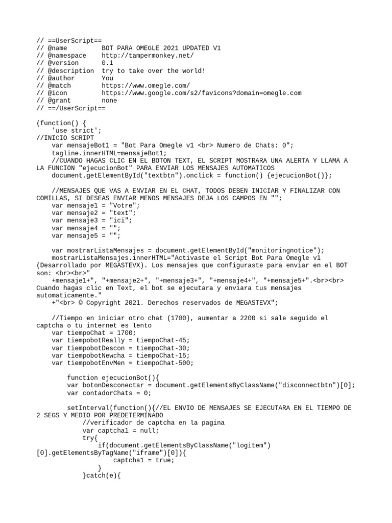 Bot Omegle | PDF | Medios de comunicación en masa | Industrias de servicio Bot Omegle | PDF | Medios de comunicación en masa | Industrias de servicio
