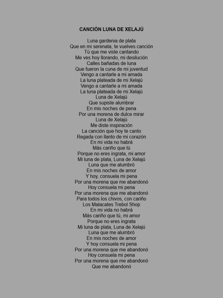 Canción Luna de Xelajú | PDF