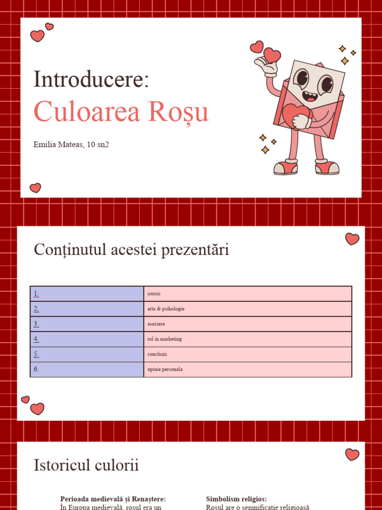Culoarea Rosu Simbolistica Prezentare | PDF