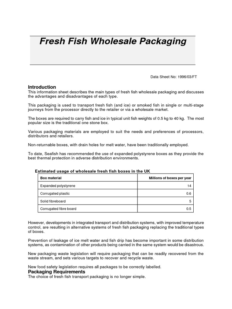 Fresh Fish Wholesale Packaging | Download Free PDF | Packaging And ...
