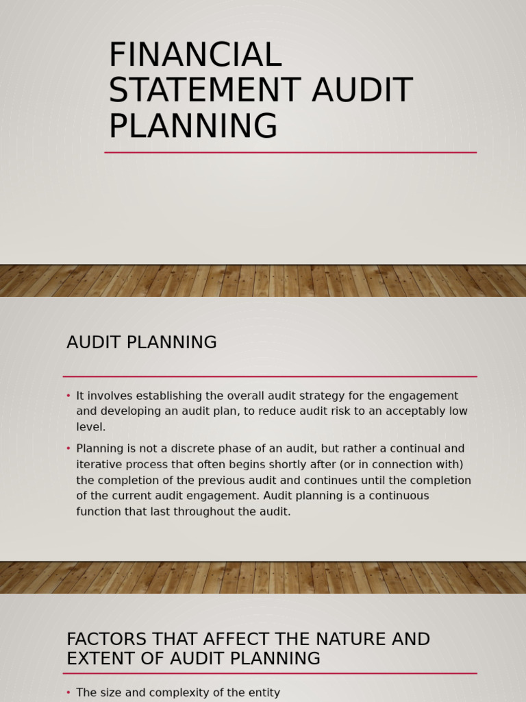 .Financial Statement Audit Planning | Download Free PDF | Financial ...