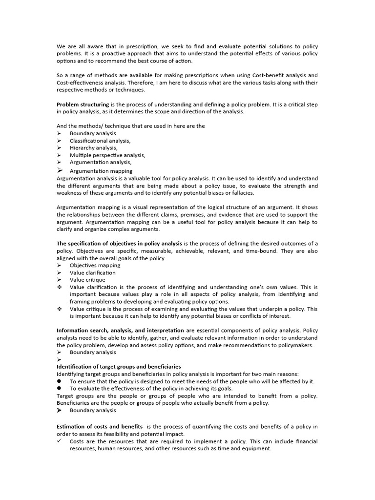 Policy Analysis Report | PDF | Policy Analysis | Cost–Benefit Analysis