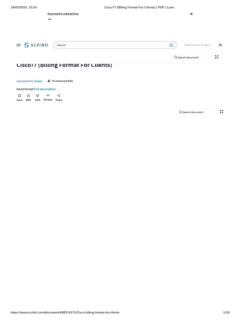 Cisco - (Billing Format For Clients) - PDF - Love | PDF