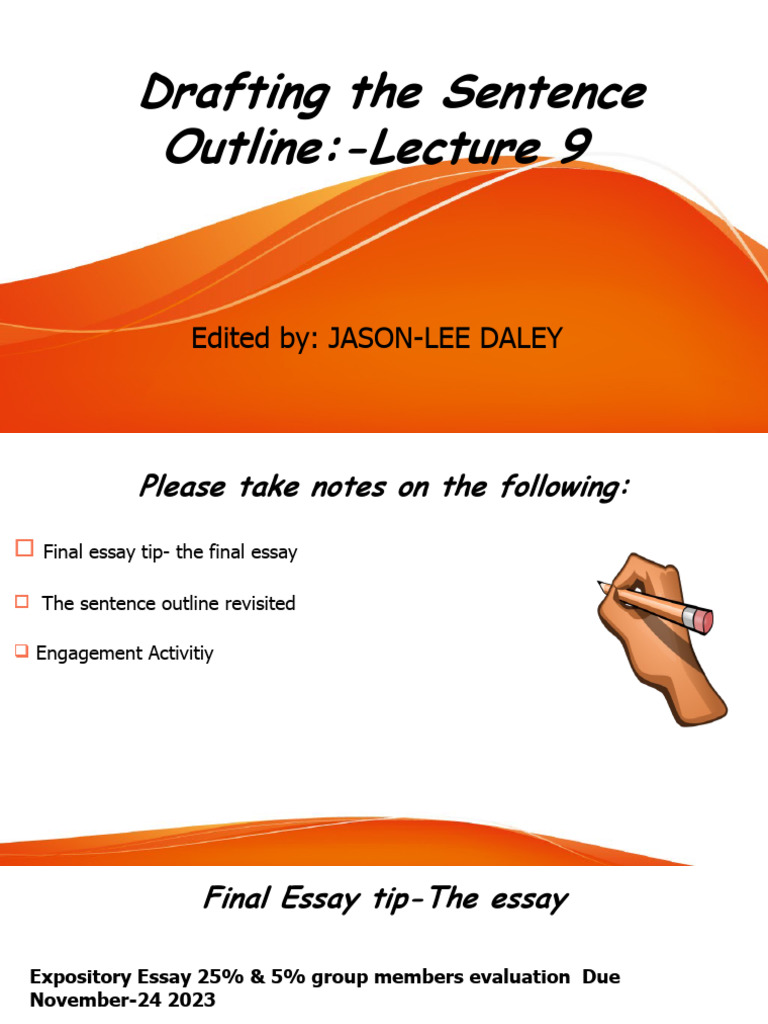 Sentence Outline | PDF | Essays | Adolescence