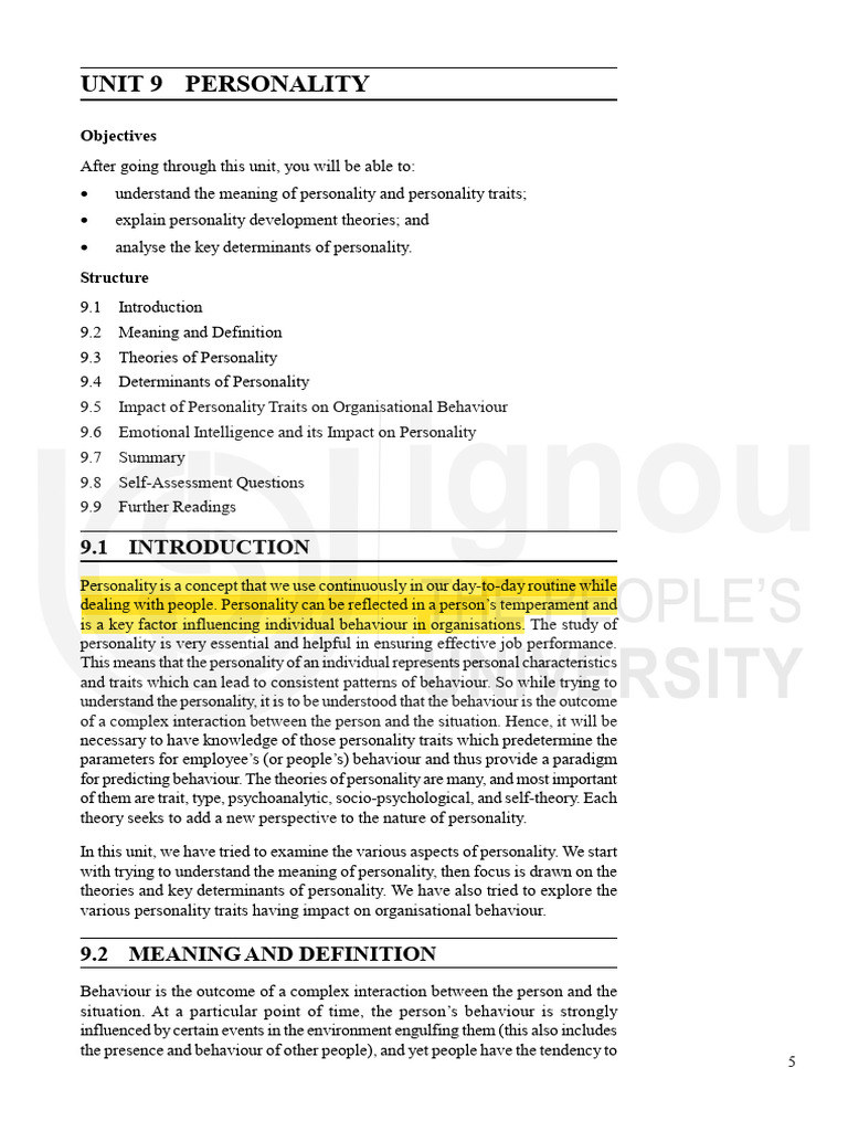 MCOB | PDF | Id | Personality Psychology