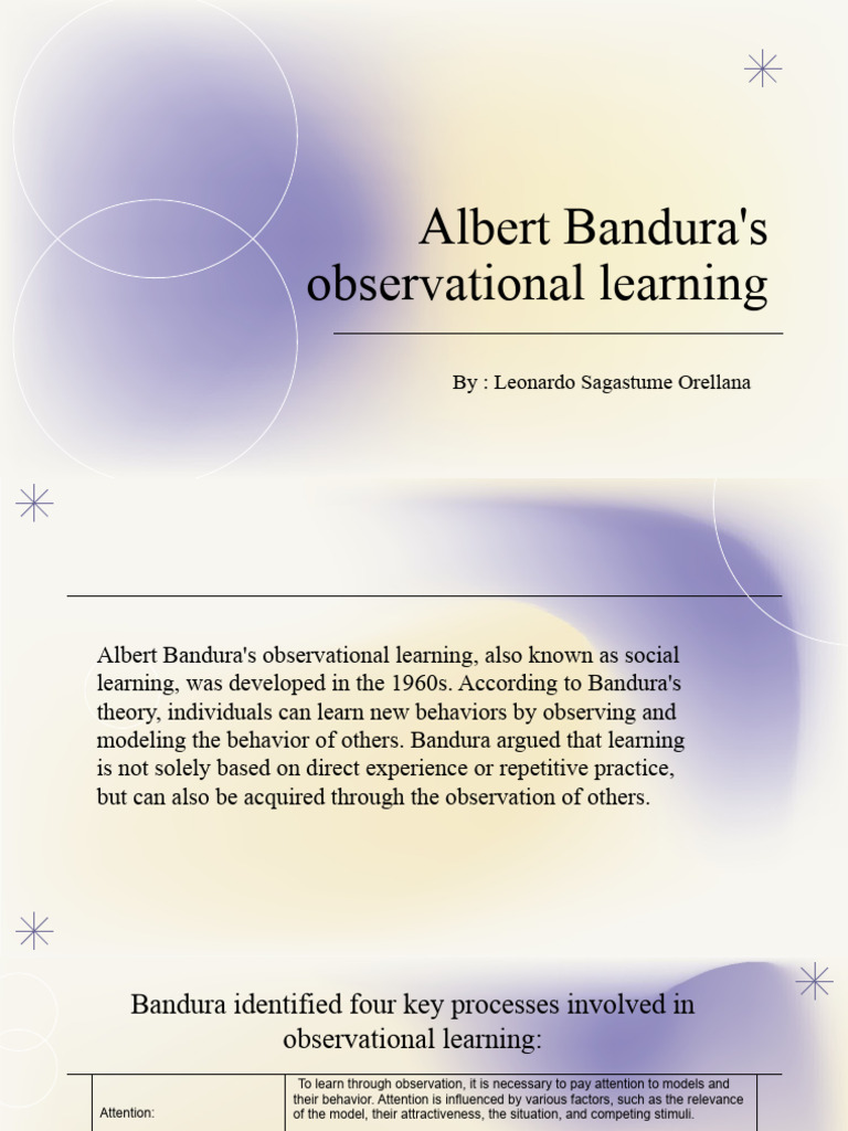 Aprendizaje Por Observación de Albert Bandura | PDF