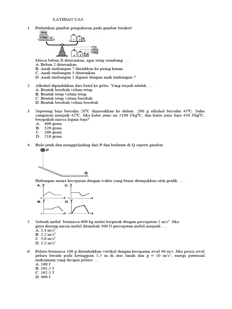 Soal Latihan UAS Fisika dan Biologi | PDF