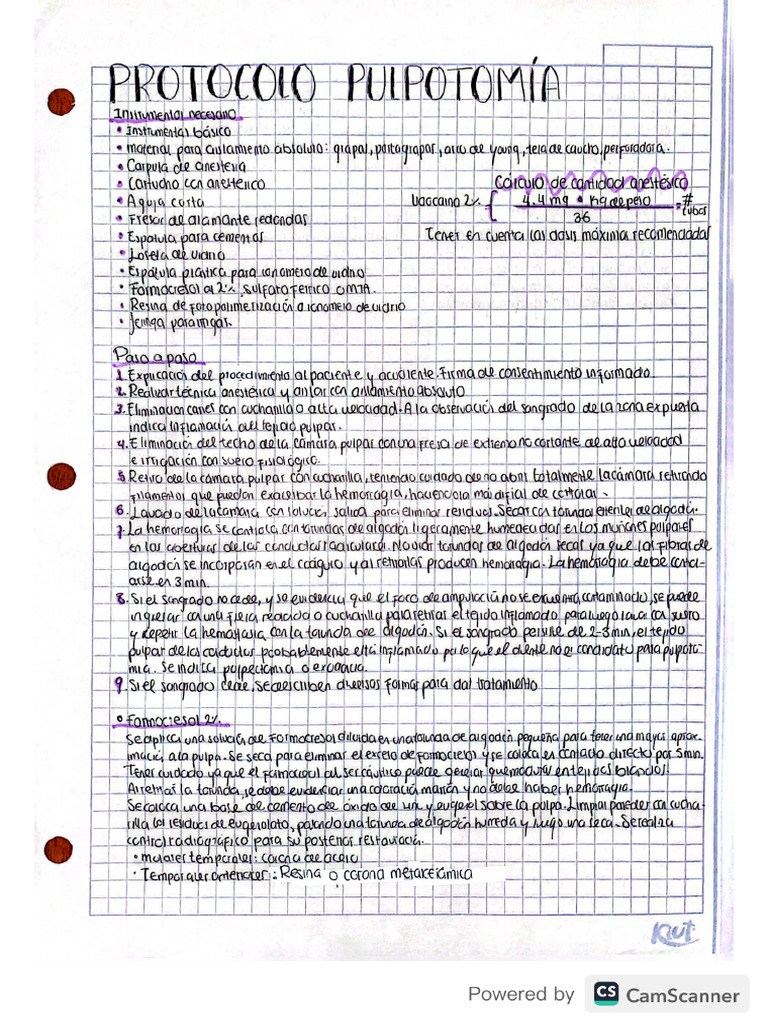Protocolo Pulpotomia | PDF