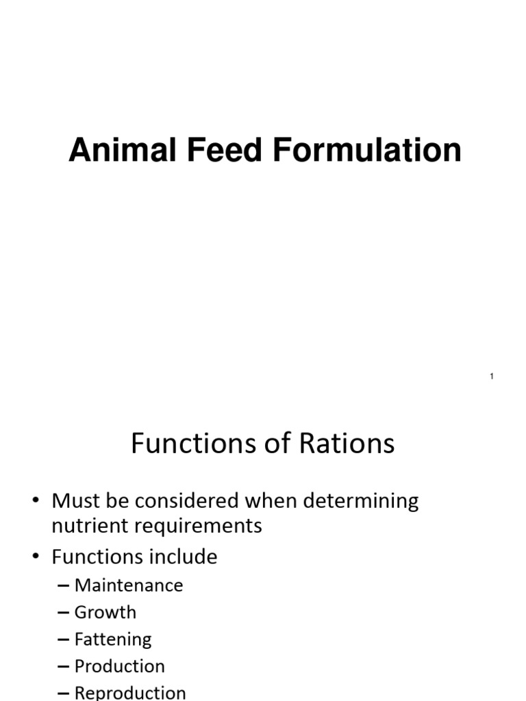 Ration Formulation | PDF | Nutrients | Nutrition