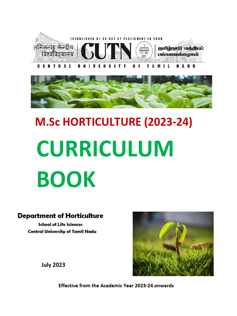 Horticulture MSC OBE - Syllabus 2023 24 - 26092023 | PDF | Thesis ...