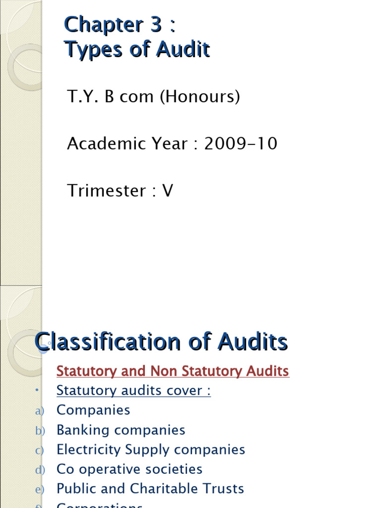CH 3 Types of Audit | PDF | Audit | Financial Audit