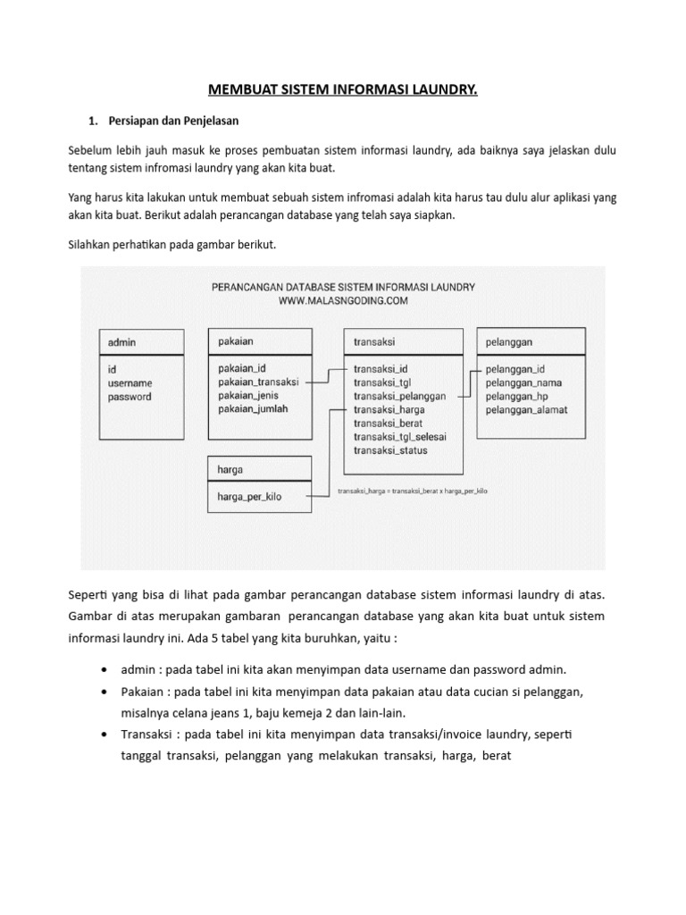 Sistem Informasi Laundry: Panduan Lengkap | PDF | Komputer