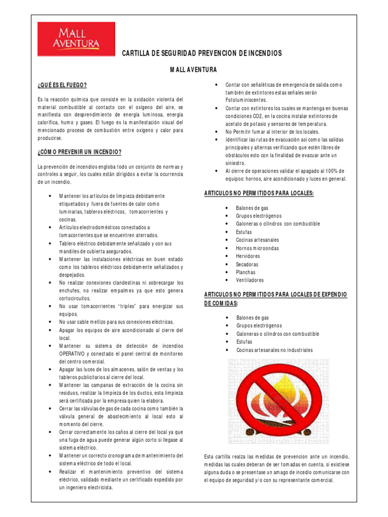 Cartilla de Prevencion de Incendios | PDF | Estufa de cocina | Incendios