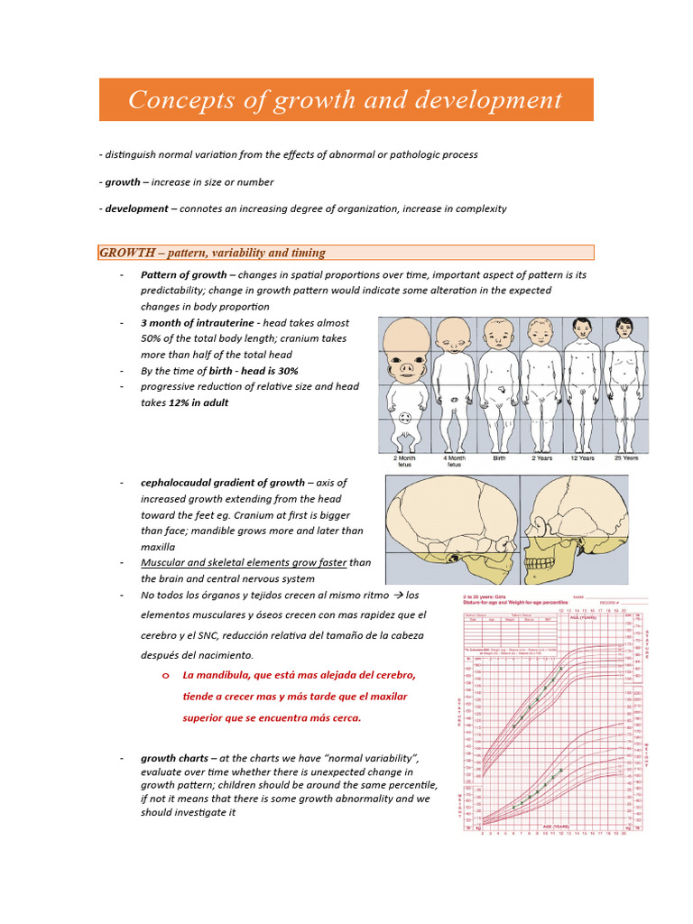 Concepts of Growth and Development | PDF | Bone | Skull